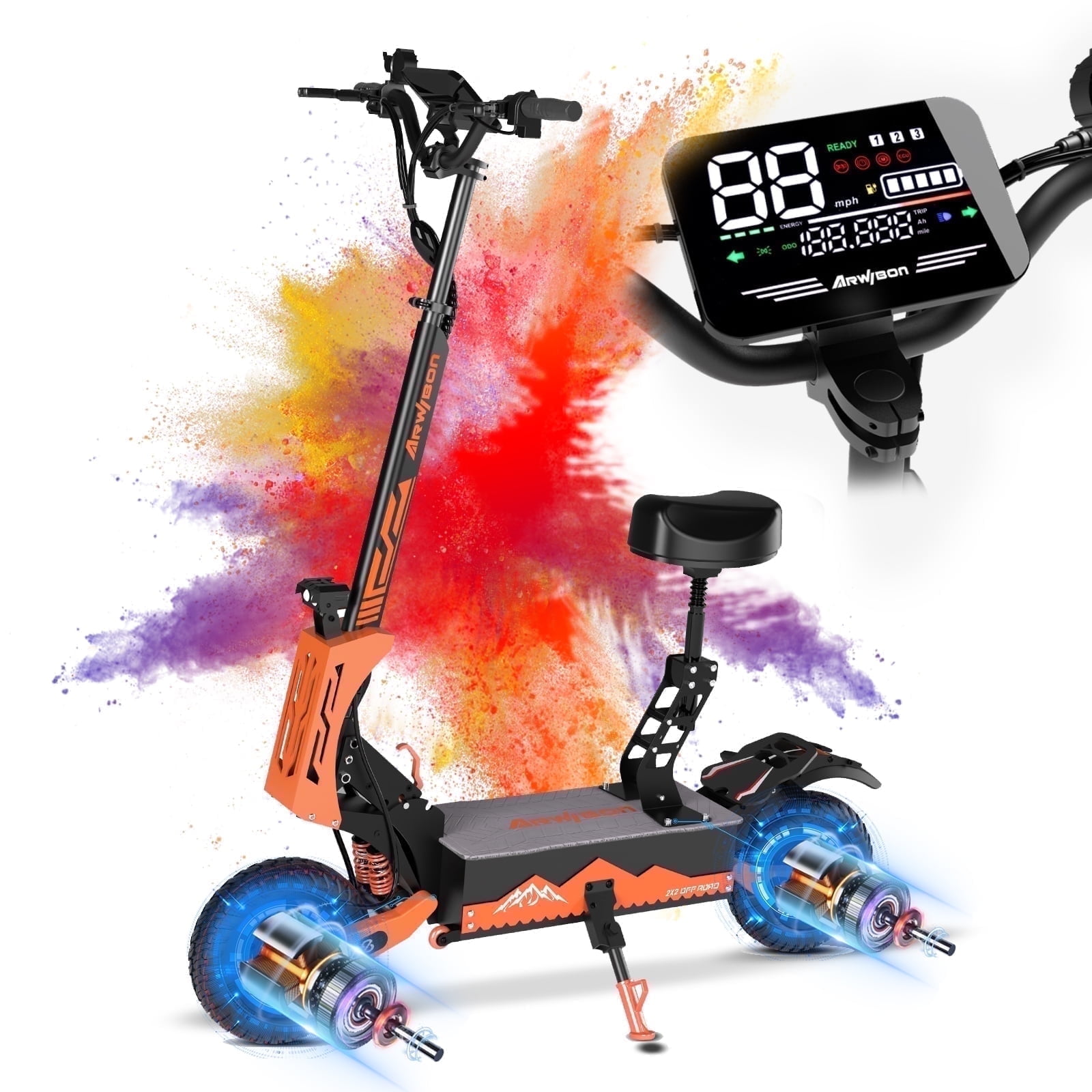 Folding Electric Scooter for Adults 5600W Dual Motors 11" Off Road ...