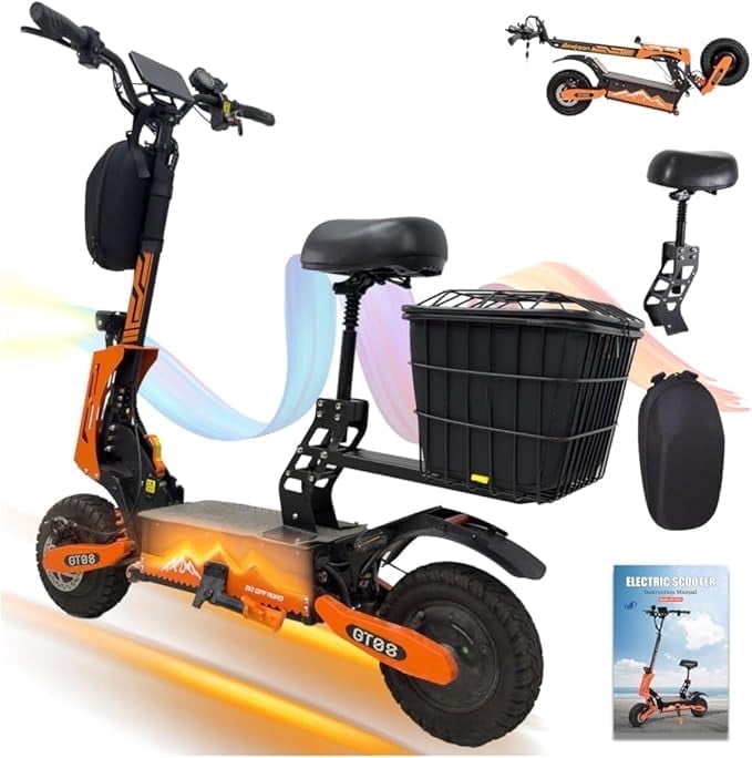 GT08 Electric Scooter for Adults, 60V27AH,Dual Motor Commuter with 40 ...