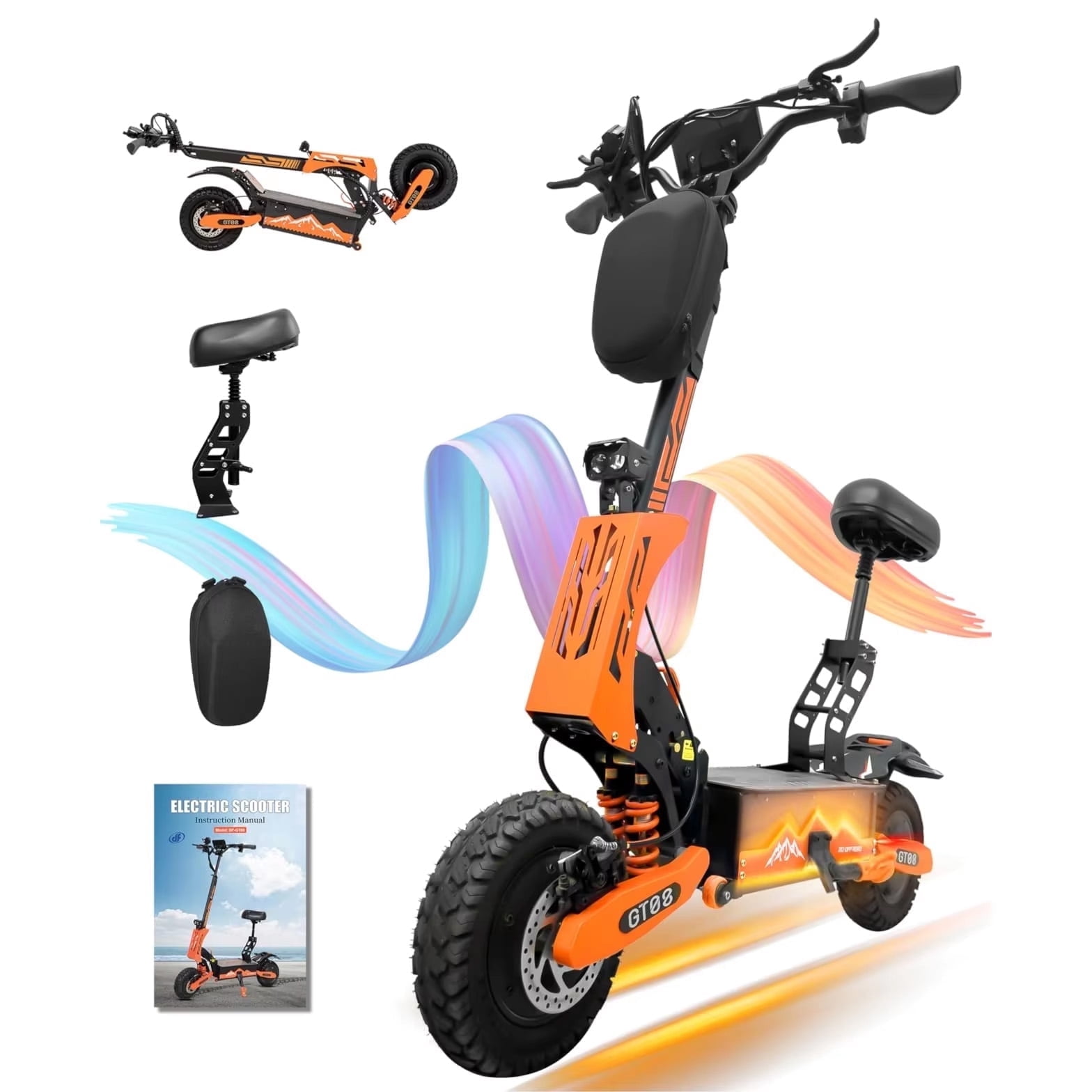 GT08 Electric Scooter for Adults, 60V27AH,Dual Motor Commuter with 40 ...