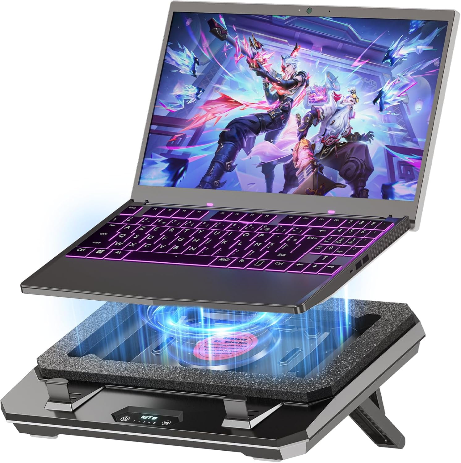 GT300 Upgraded Laptop Cooling Pad with Adjustable Stand, Turbo Boosted ...