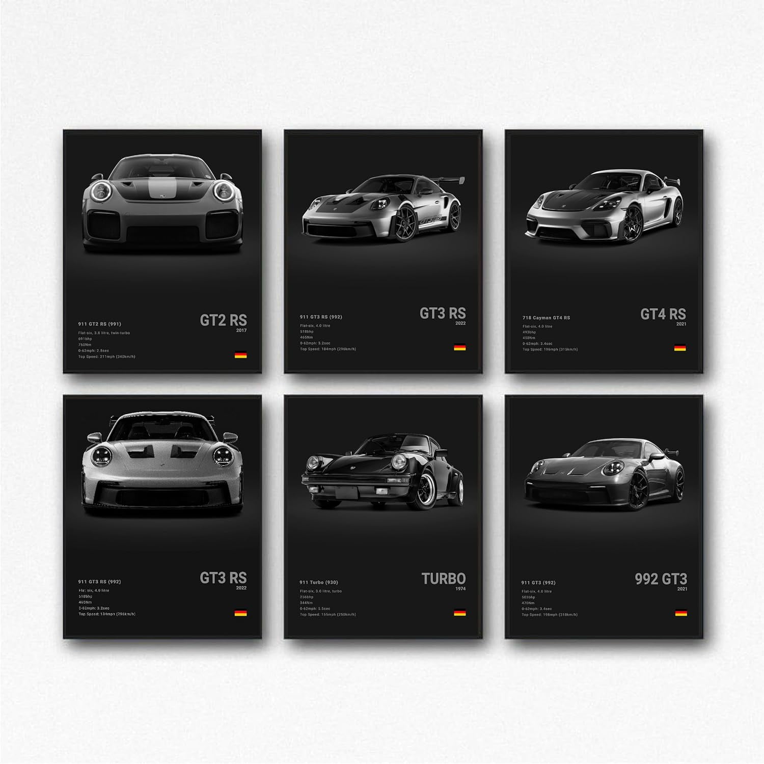 GT3RS Poster Car Posters Racing Car Canvas Wall Art Vintage Super Car ...