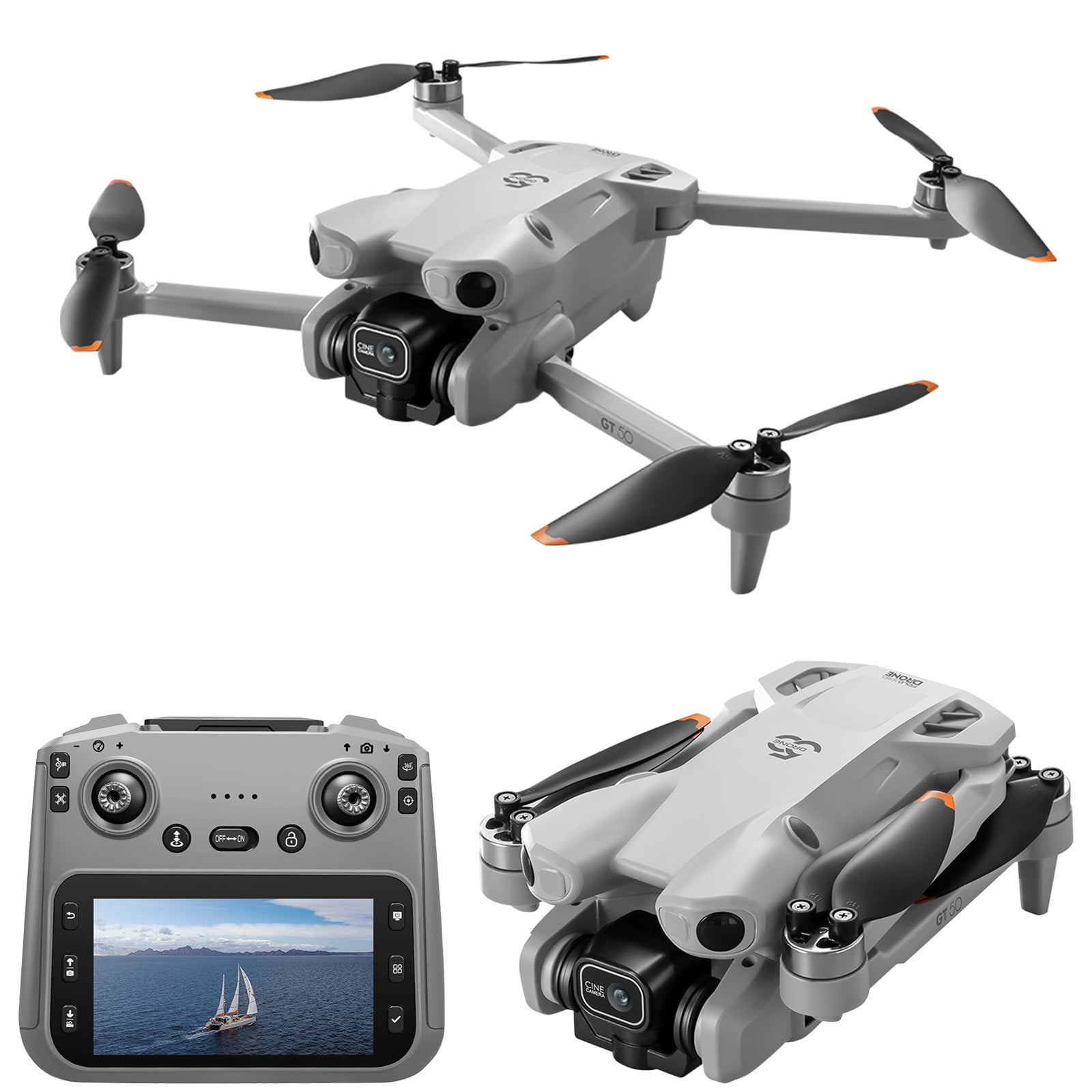 GT50 Pro Drone with Dual 1080P ESC Camera & 4.3in Screen,Brushless ...