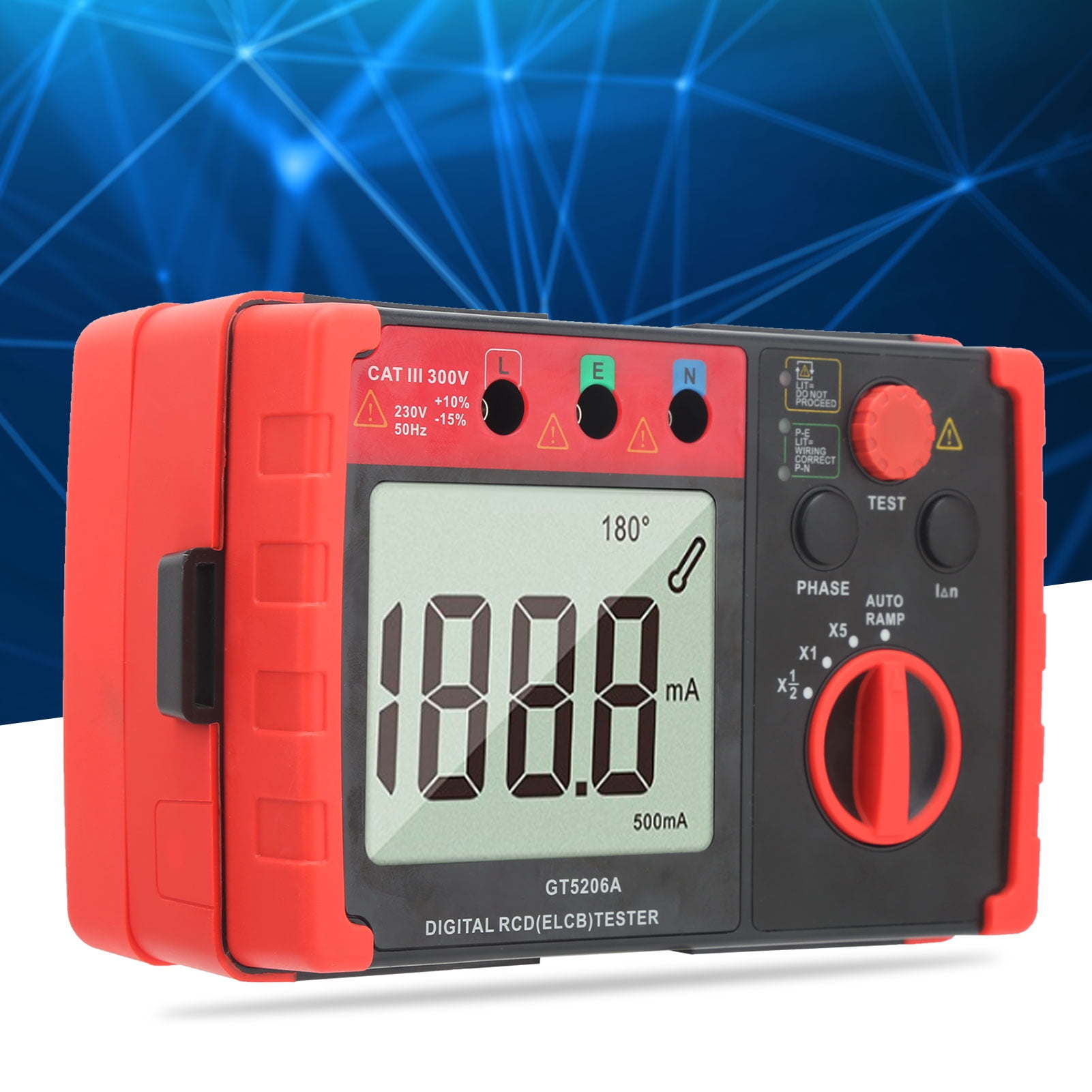 GT5206A Digital RCD (ELCB) Tester Leakage Protection Switch Detector ...