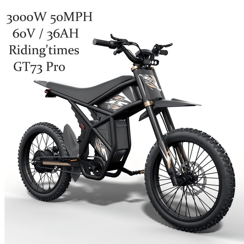 GT73 PRO 338 NM Electric Dirt Bike for Adults,3000W(Peak)Dual Motor 50Mph Max Speed,60V 50MPH 36 ...