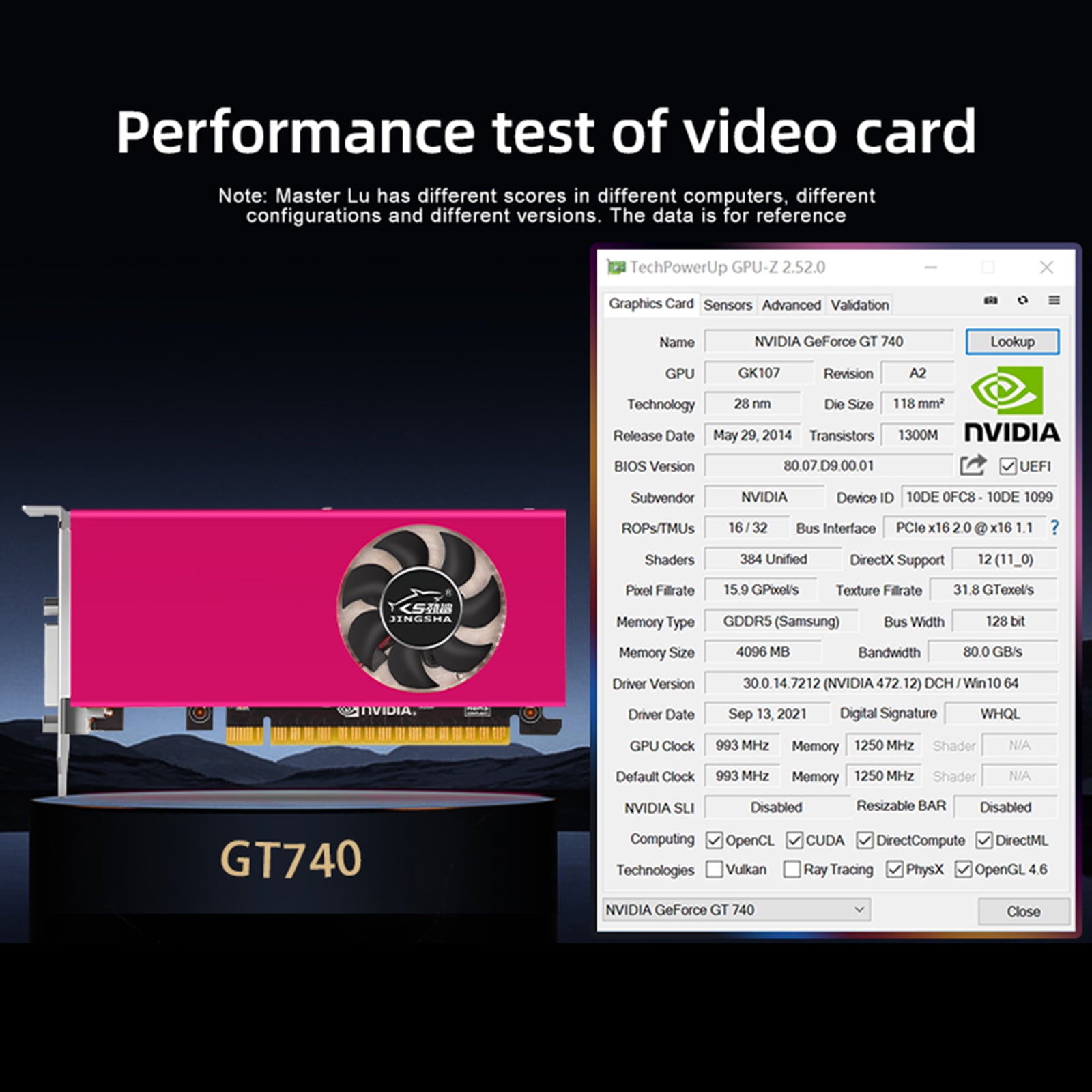 GT740 4G Graphics Card For Computer Lighting HD Display Interface - Walmart.com