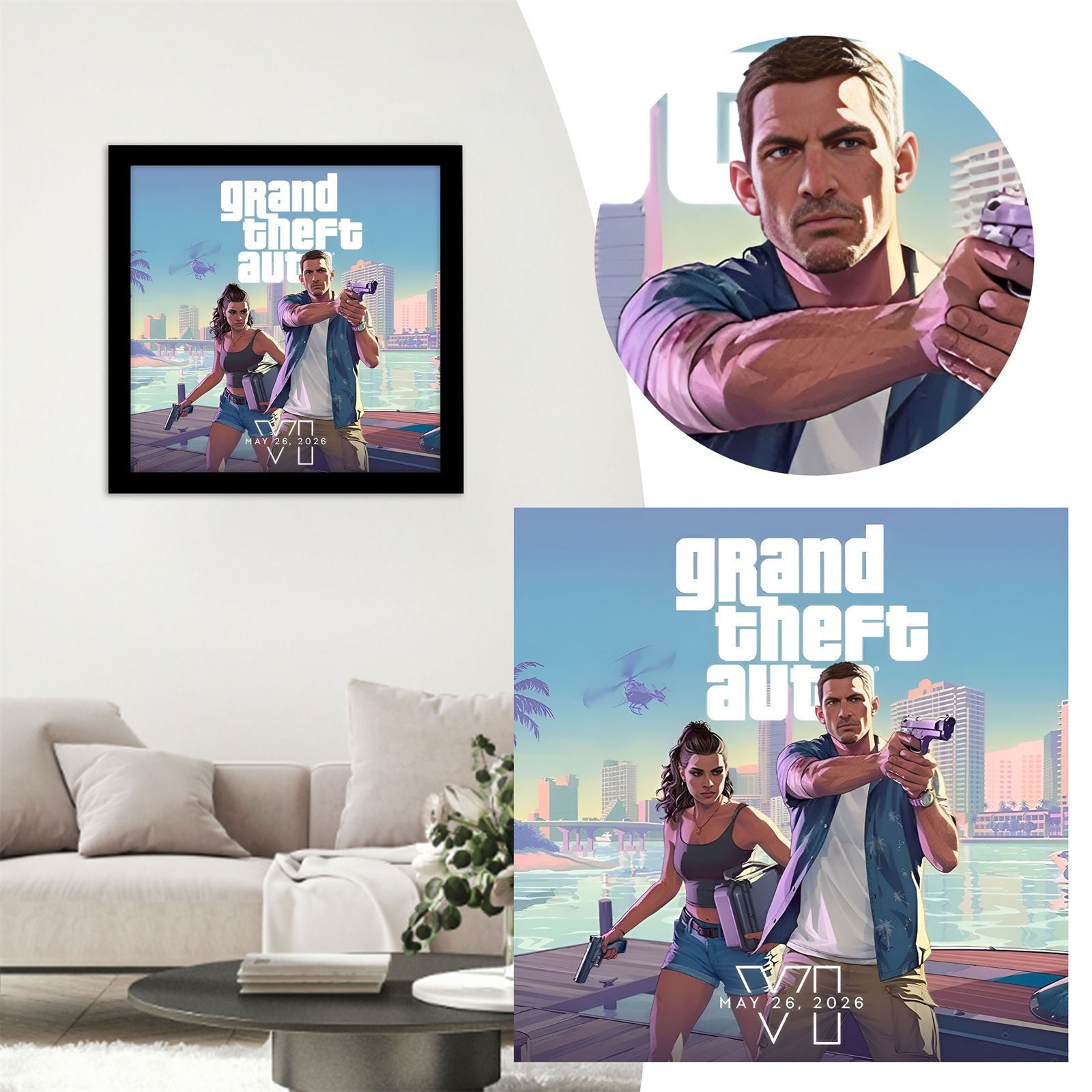 GTA 6 Collector's Poster Canvas - Modern Wall Decor Featuring Lucia ...