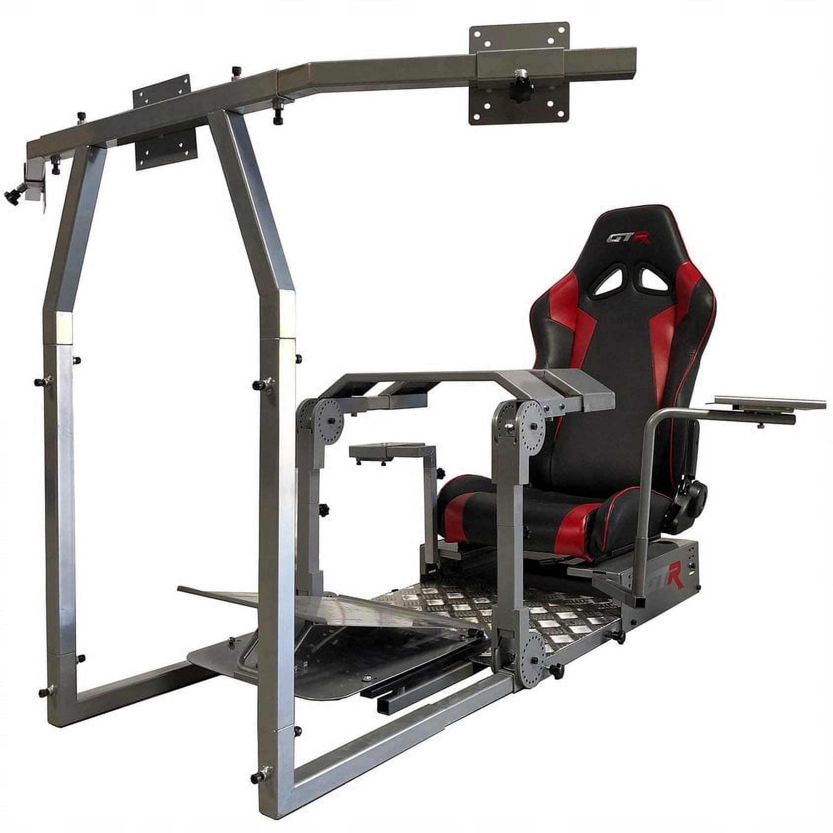 GTA Pro Model Racing Simulator Cockpit Silver Frame with Black/Yellow ...
