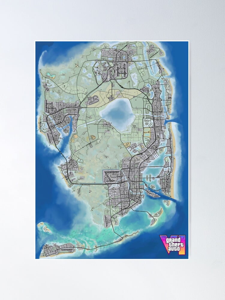 GTA VI Map Poster - Walmart.com