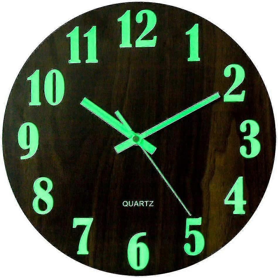GTB Large Wall Clock 30cm – Silent Luminous Clock with Glow Dial for ...