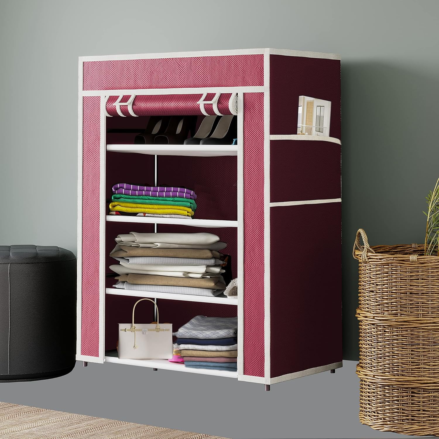 GTC Collapsible Portable Foldable Wardrobe Storage Shelves Organizer ...