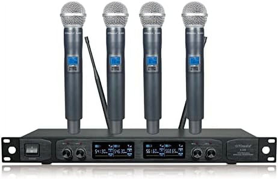 GTD Audio UHF Wireless Microphone System with 4 Metal Hand held mics ...