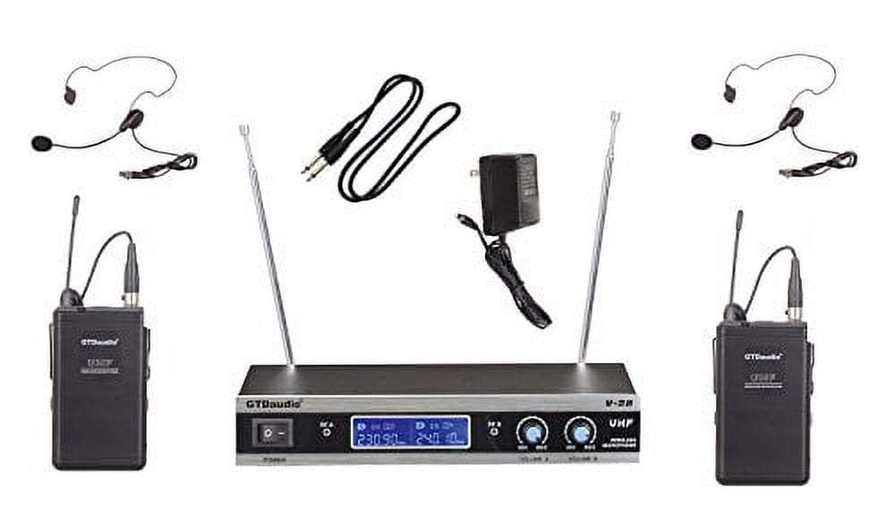 GTD Audio VHF Wireless Microphone System with Headset & Lapel mics V ...