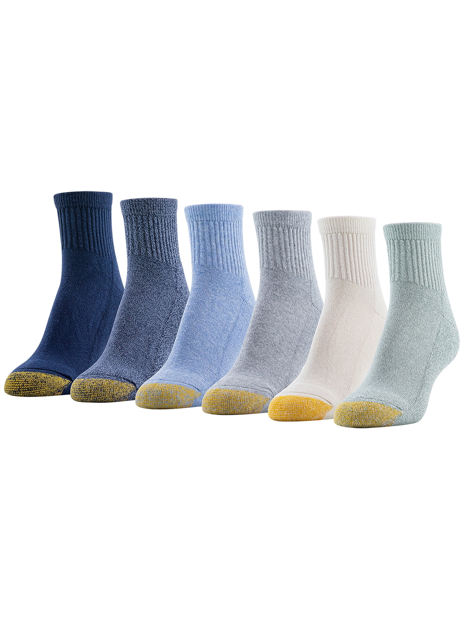 Goldtoe Edition Womens Half Cushion Quarter Socks, 6 Pairs - Walmart.com