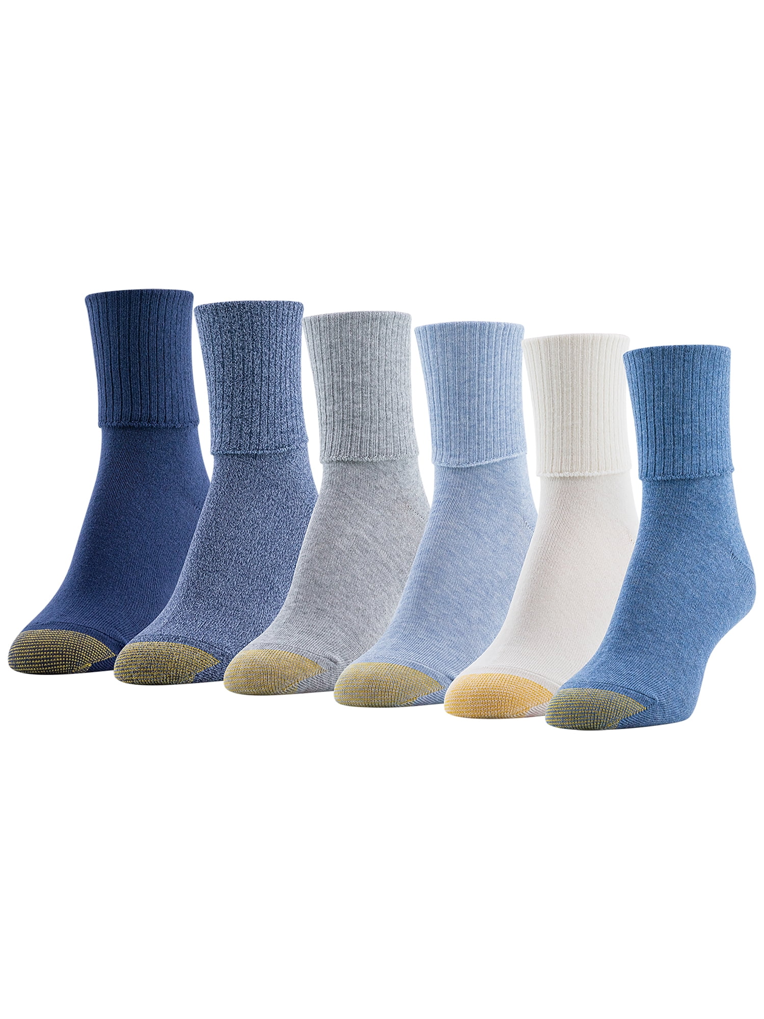 Goldtoe Edition Womens Classic Turn Cuff Socks, 6 Pairs - Walmart.com