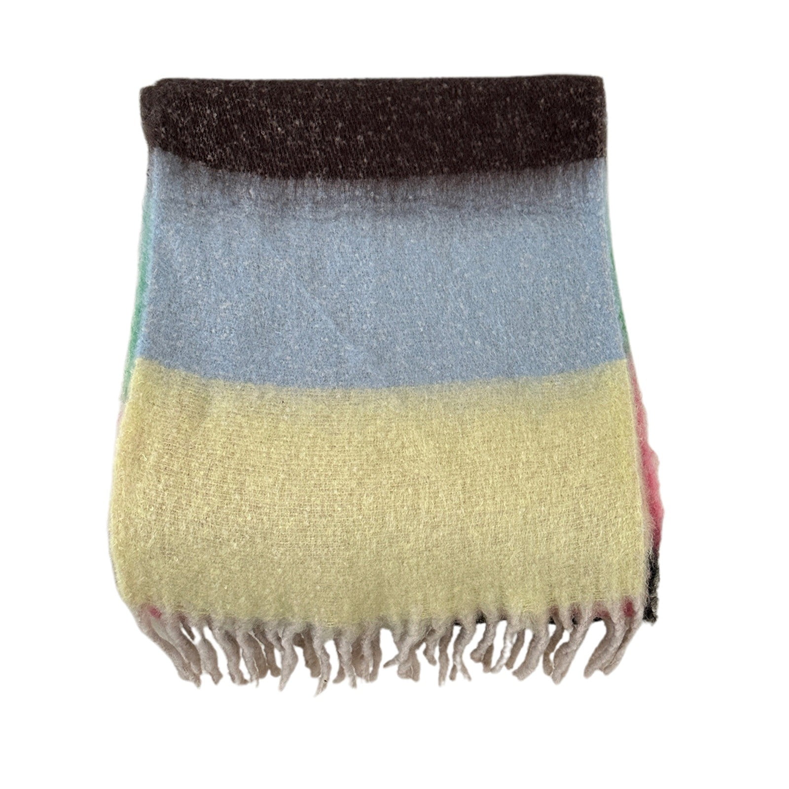 GTEYOIJN Yellow Winter Shawl Faux Fur Pull-Through Women's Winter ...