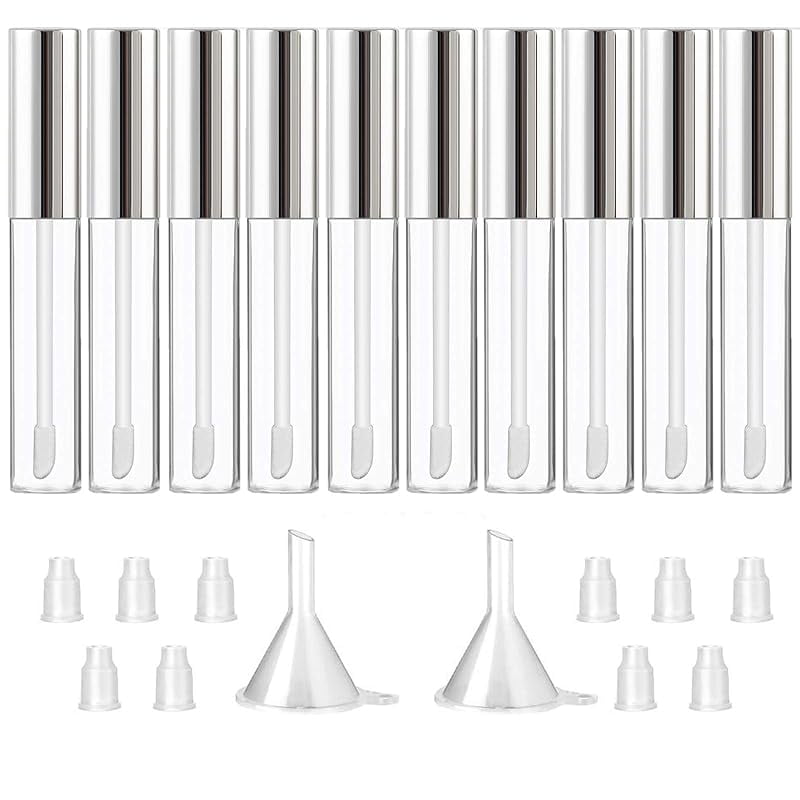 GTHER 10PCS 10ML Empty Lip Gloss Containers Tube with Wand, Refillable ...