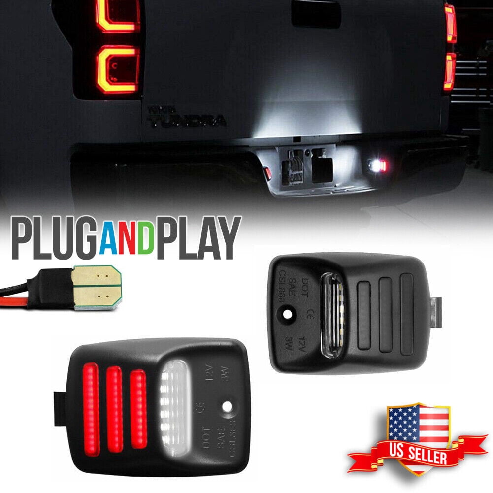 GTINTHEBOX 1Pair White LED License Plate Number Lights For 2005-2015 ...