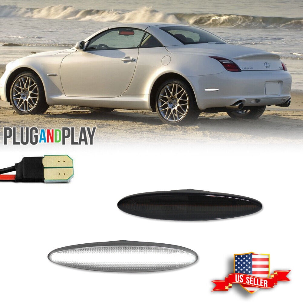 GTINTHEBOX 2PCS Smoked Rear White LED Bumper Side Marker Lights For ...