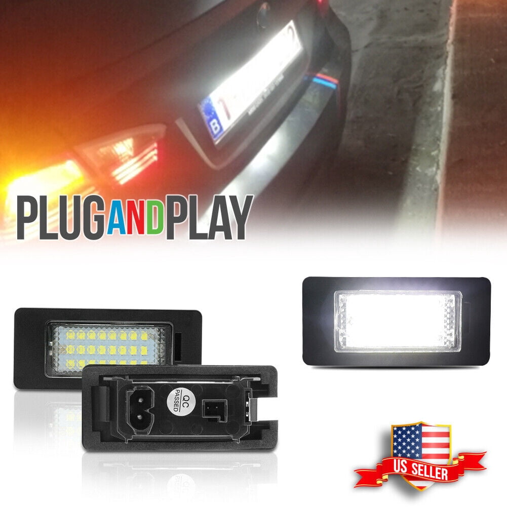 GTINTHEBOX 2Pcs License Plate Lights White LED Canbus For BMW E60 E90 ...