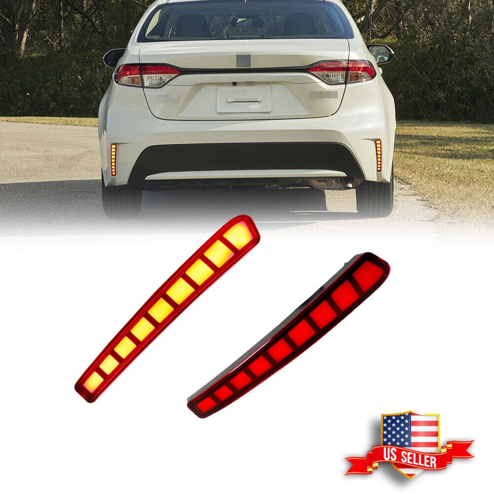 GTINTHEBOX 2X LED Red Rear Bumper Reflectors Tail Brake Lights For 2020 ...