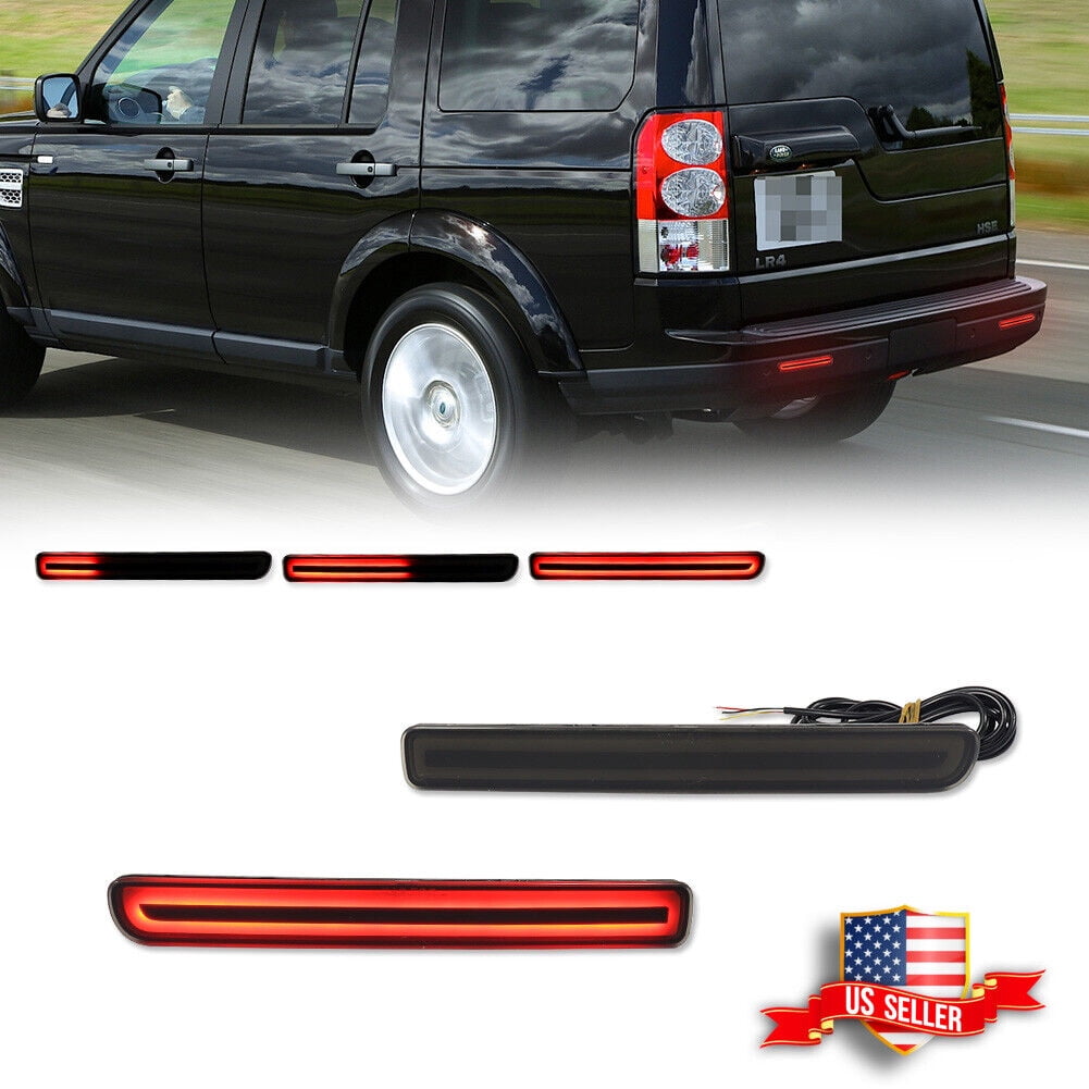 GTINTHEBOX 2X Smoke LED Rear Bumper Reflector Tail Brake Light For Land ...