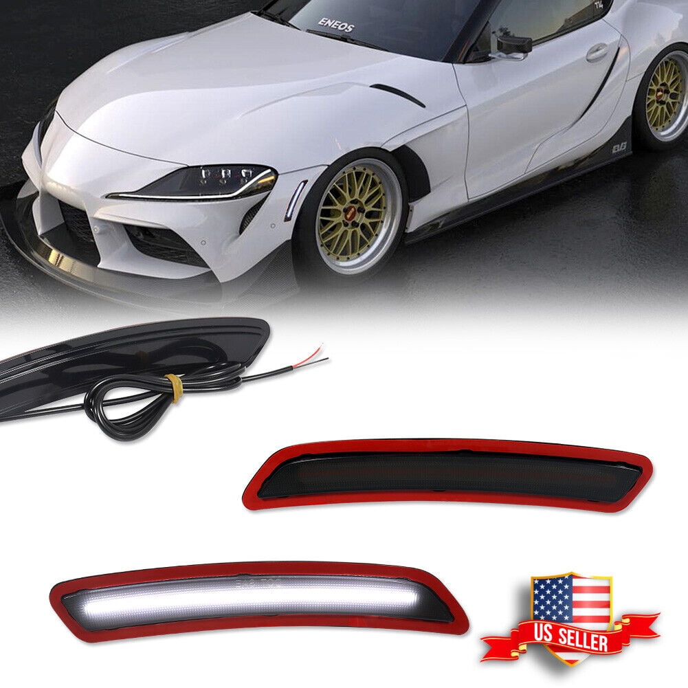 GTINTHEBOX 2x Smoke Front Bumper White LED Side Marker Light For 2020 ...
