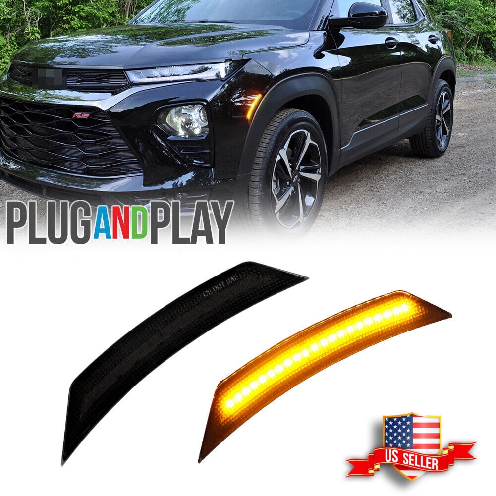 GTINTHEBOX Amber LED Front Side Marker Lights, 2x Smoke Lens ...