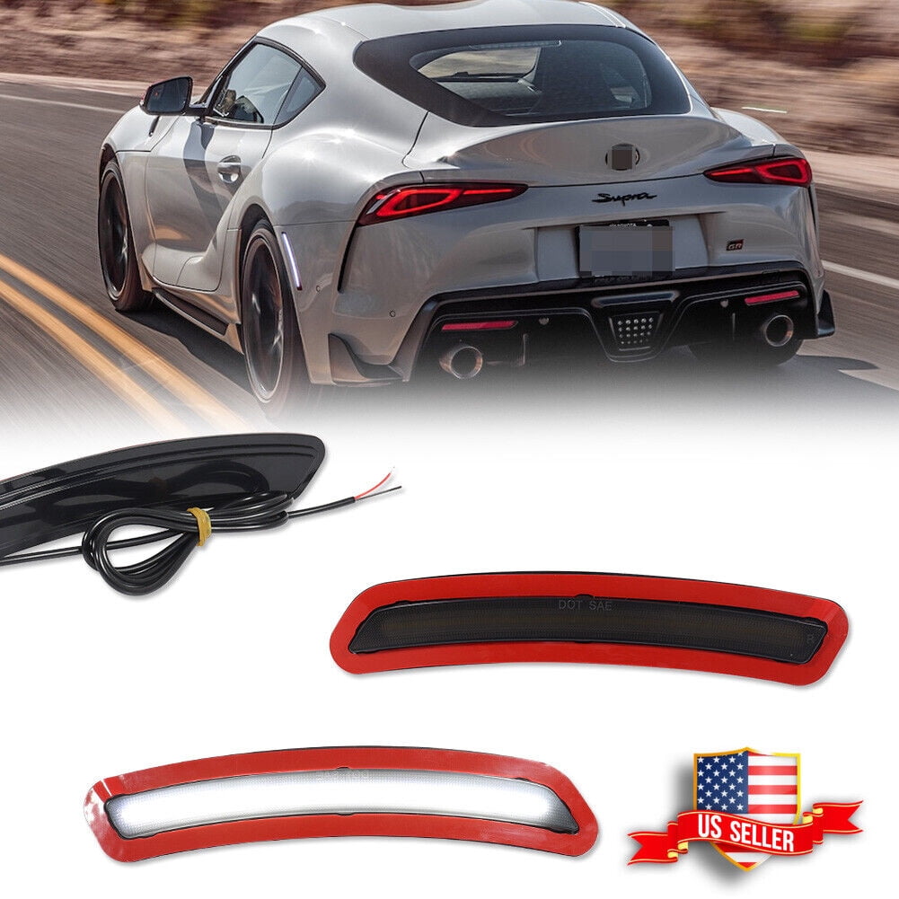 GTINTHEBOX 2x Smoked Rear Bumper White LED Side Marker Lights For 2020 ...