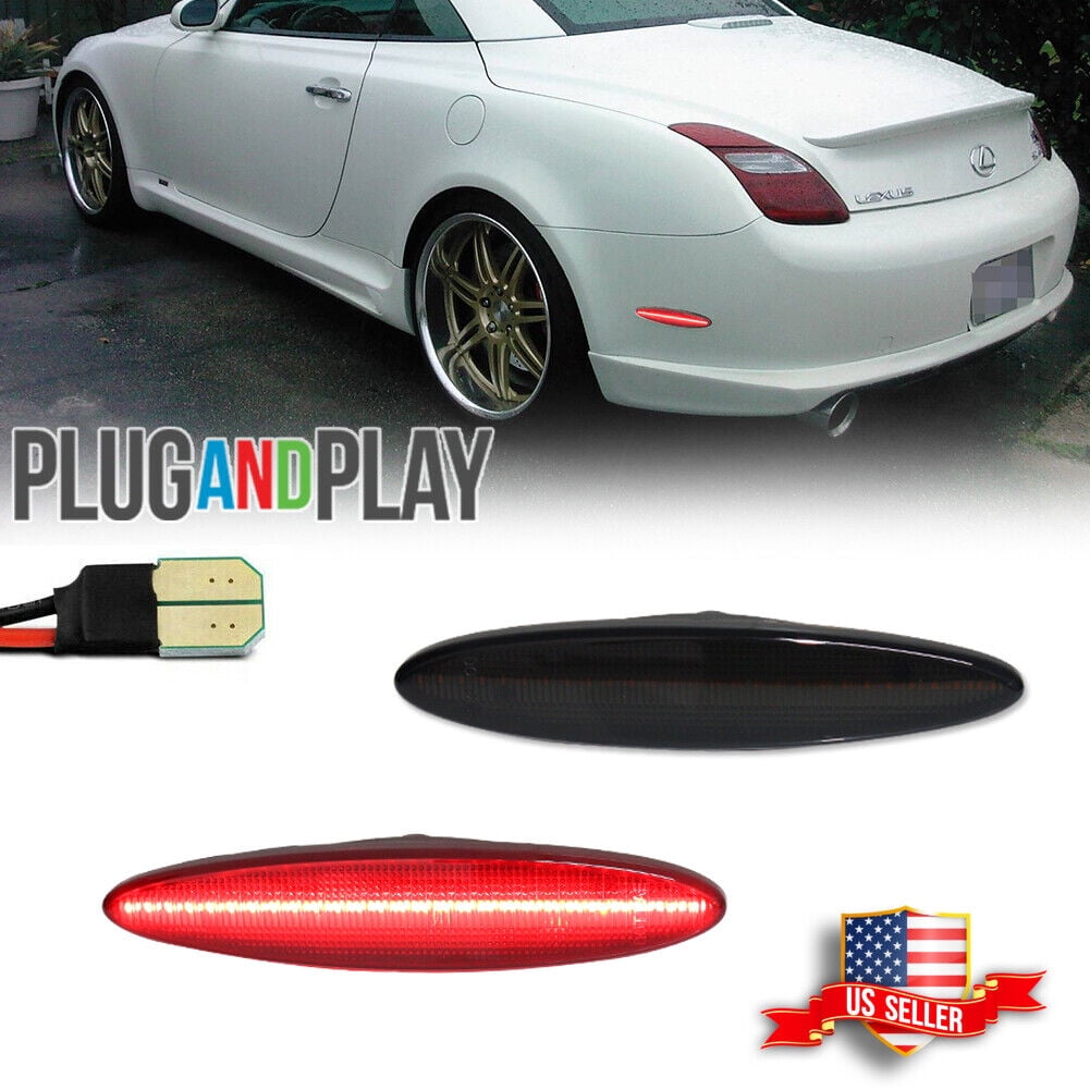 GTINTHEBOX 2x Smoked Rear Red LED Bumper Side Marker Fender Light For ...