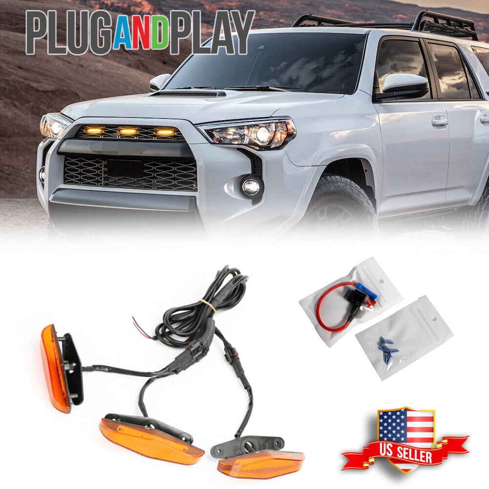GTINTHEBOX 3PC Set Amber LED Front Grille Running Light Lamp Kit For ...