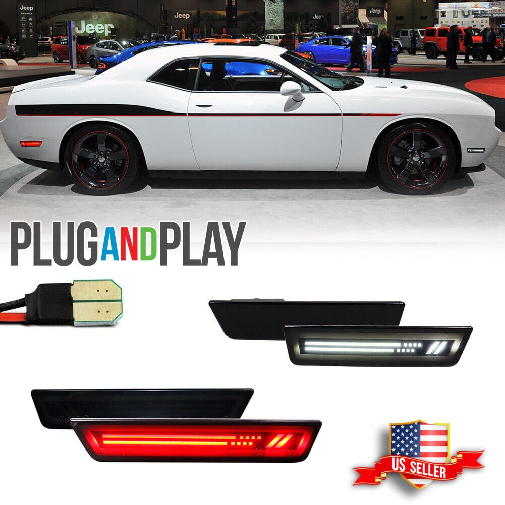 GTINTHEBOX 4PC Racing LED Side Marker Light for 2008-2014 Dodge ...