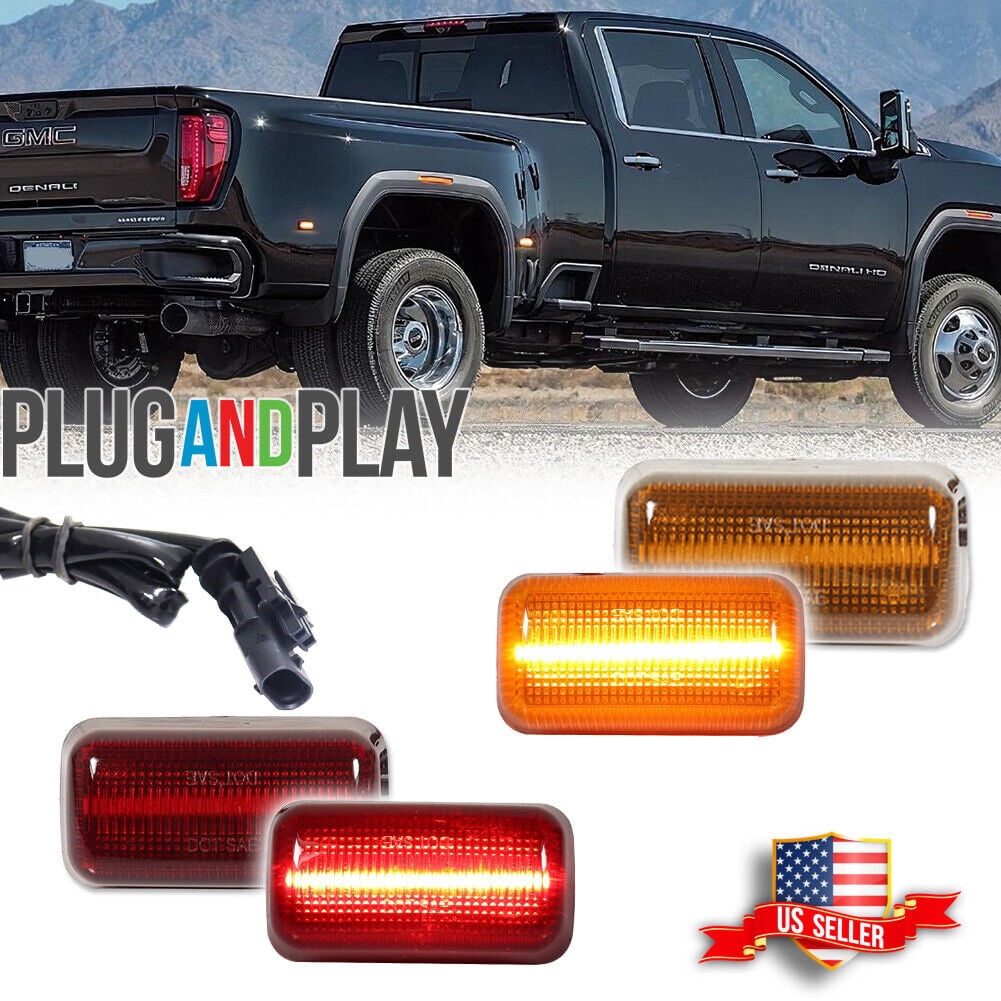GTINTHEBOX 4PCS LED Fender Side Marker Lights For 2015-2023 Silverado ...