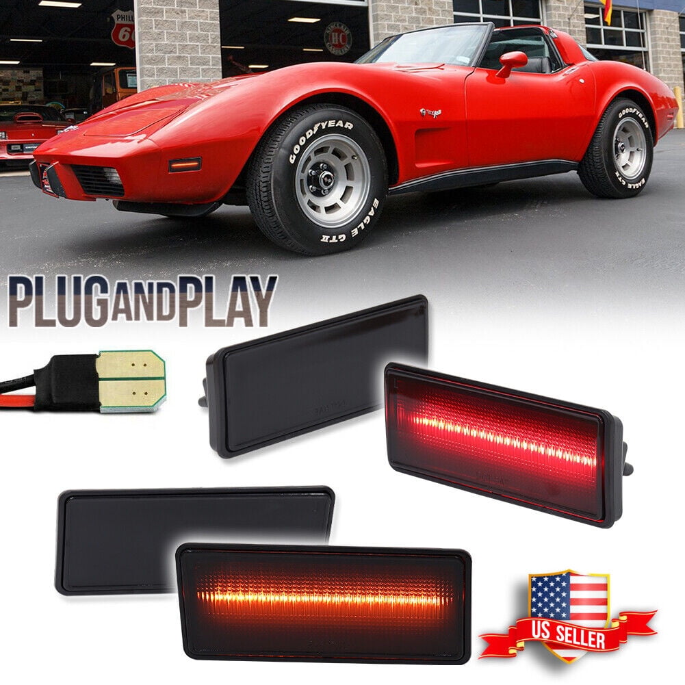 GTINTHEBOX 4PCS Smoked LED Front & Rear Side Marker Lights For 1974 ...