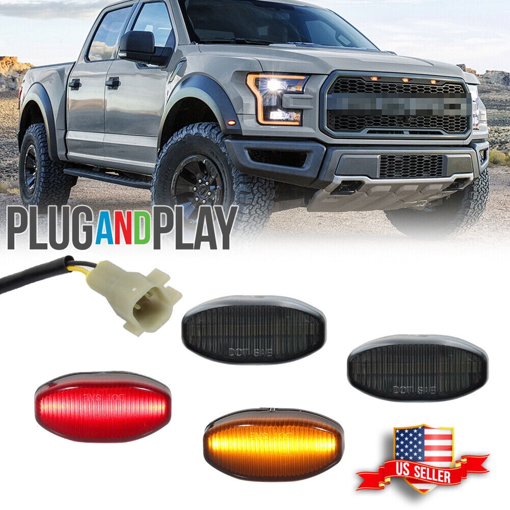 GTINTHEBOX 4PCS Smoked LED Strip Fender Marker Corner Lights For 17-up ...