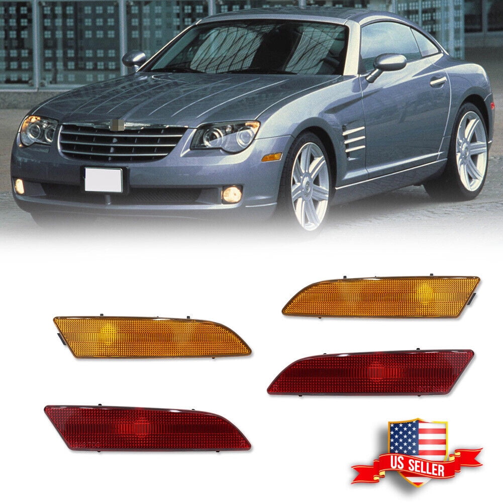 GTINTHEBOX 4X Amber Front & Red Rear Bumper Side Marker Lights For 2004 ...