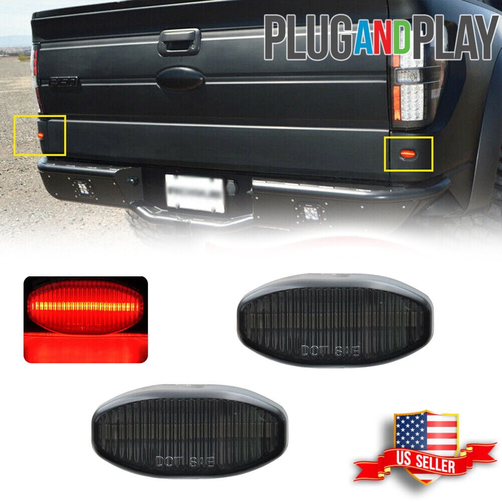 GTINTHEBOX Black Lens Rear Side Marker Lamps Red LED Lights For 2010 ...