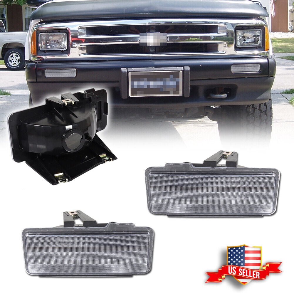 GTINTHEBOX Clear Front Bumper Turn Signal Lights For 1994-1997 Chevy ...