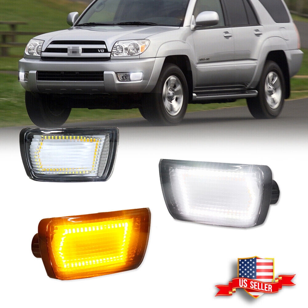 GTINTHEBOX Clear Switchback LED Front Corner DRL Turn Signal Light For 2003-2005 Toyota 4Runner ...
