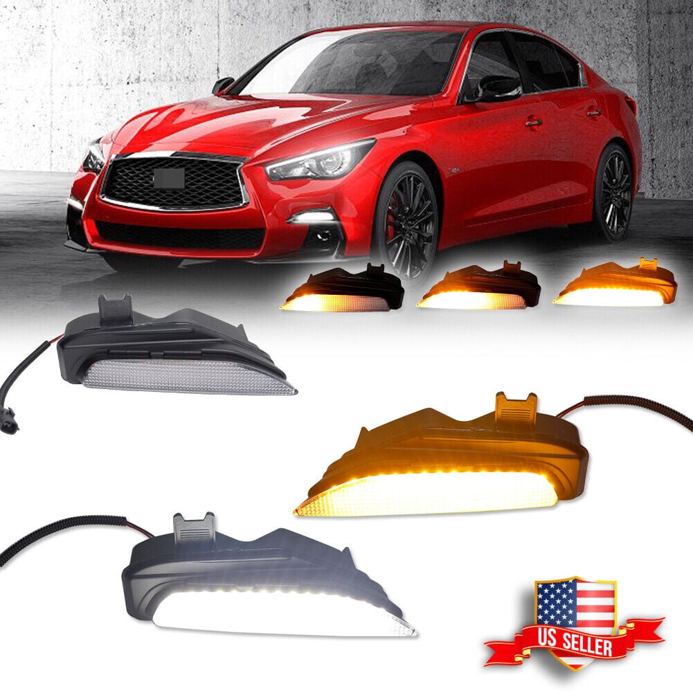 GTINTHEBOX Clear Swithback LED Sequential Signal Fog Lamp For 2014-2020 ...