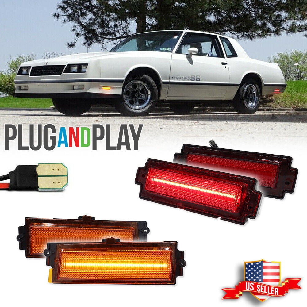 GTINTHEBOX For 1981-1988 Chevy Monte Carlo SS Amber LED Front & Red ...