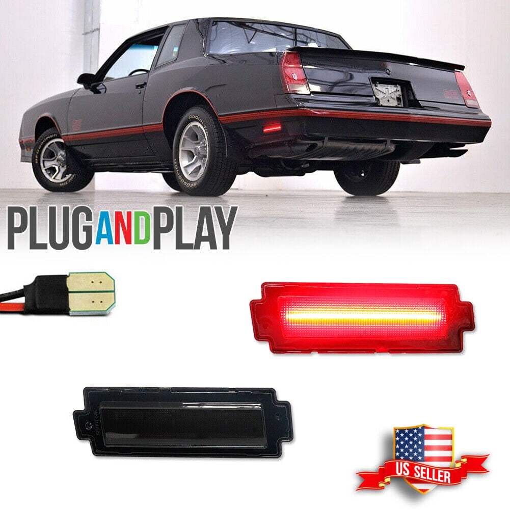 GTINTHEBOX For 1981-1988 Chevy Monte Carlo SS Smoked Red LED Rear ...