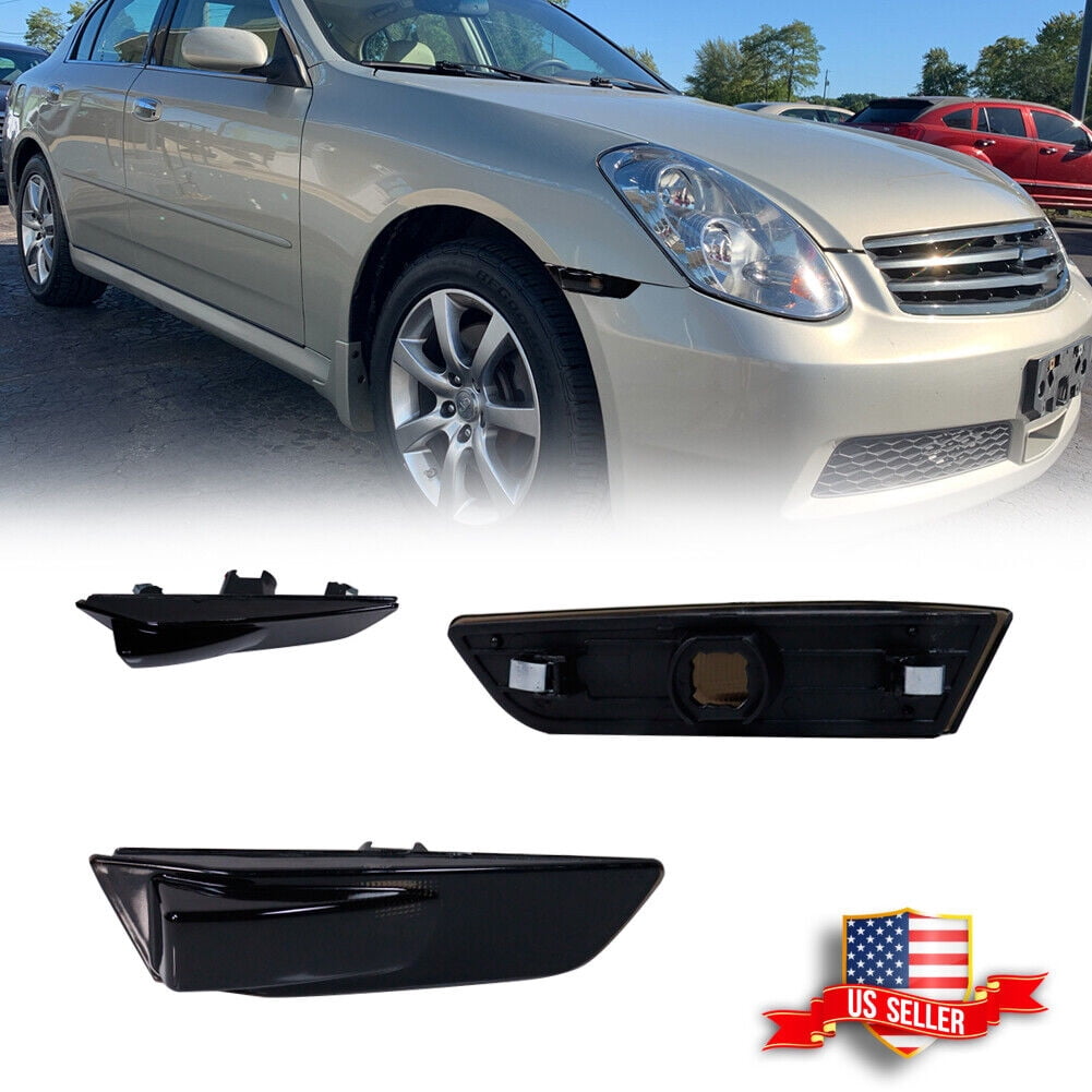 GTINTHEBOX For 2003-2007 Infiniti G35 Coupe Smoked Front Bumper Side ...