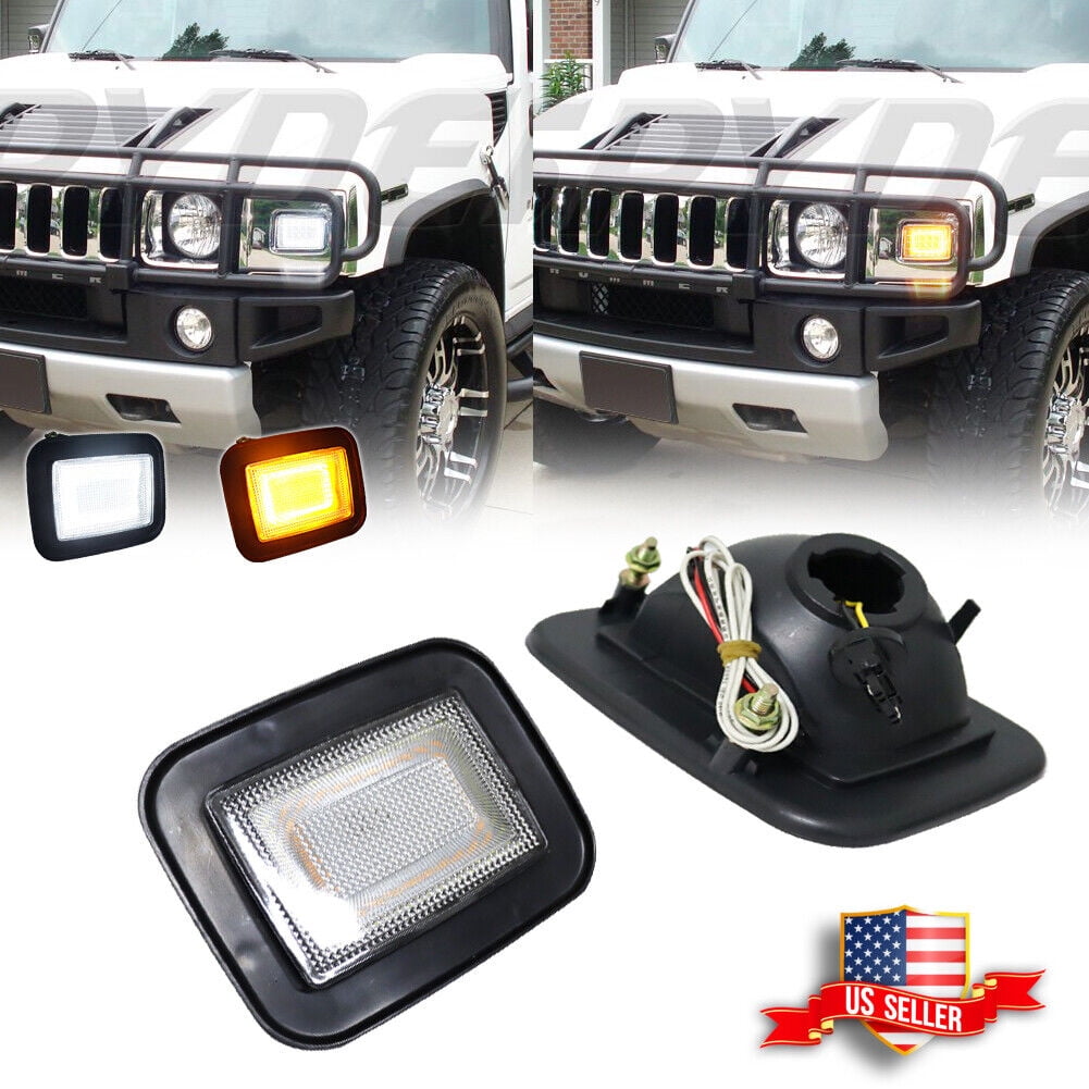 GTINTHEBOX For 2003-2009 Hummer H2 Clear Switchback LED Front Bumper ...