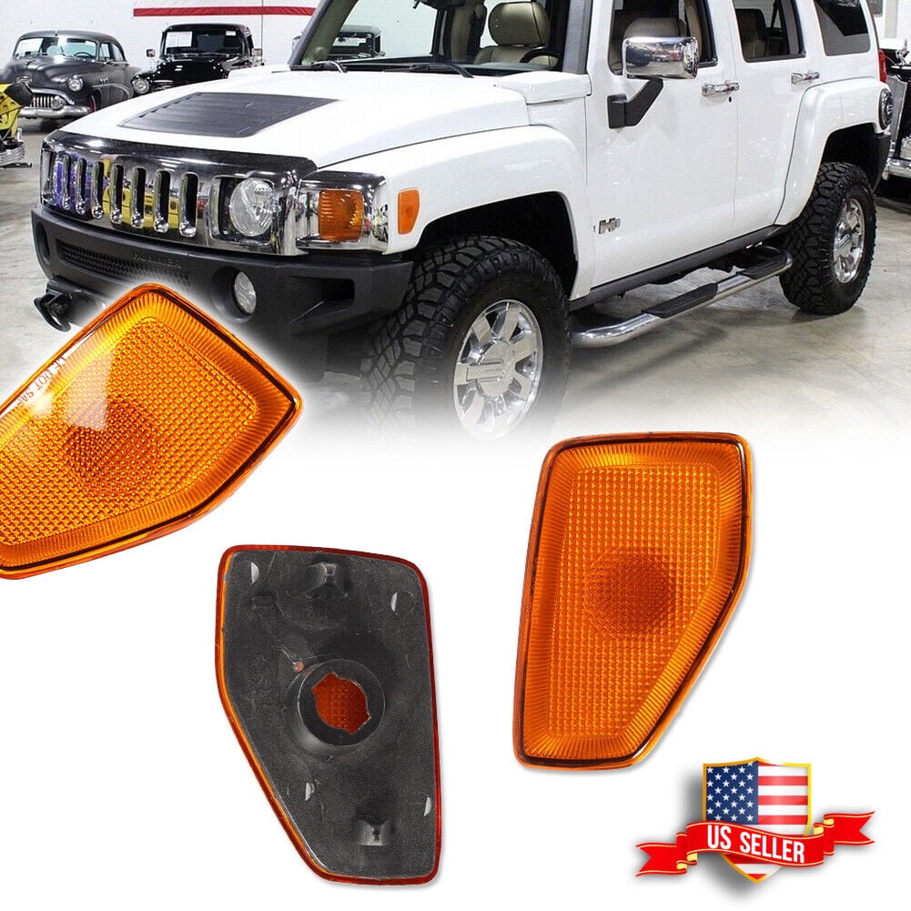 GTINTHEBOX For 2005/2006-2010 Hummer H3/2009-2010 H3T Amber Lens Front ...
