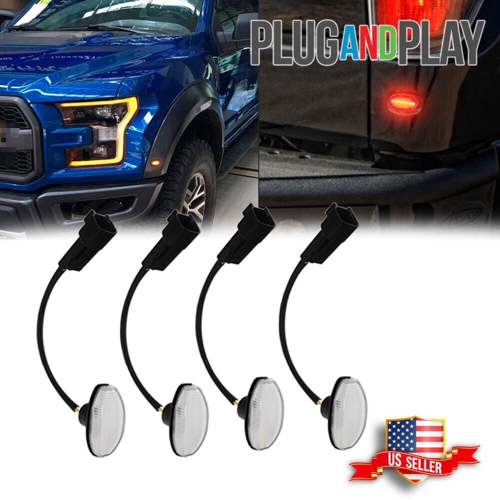GTINTHEBOX For 2010-2014 Ford F150 Raptor Clear Front Amber Rear Red ...