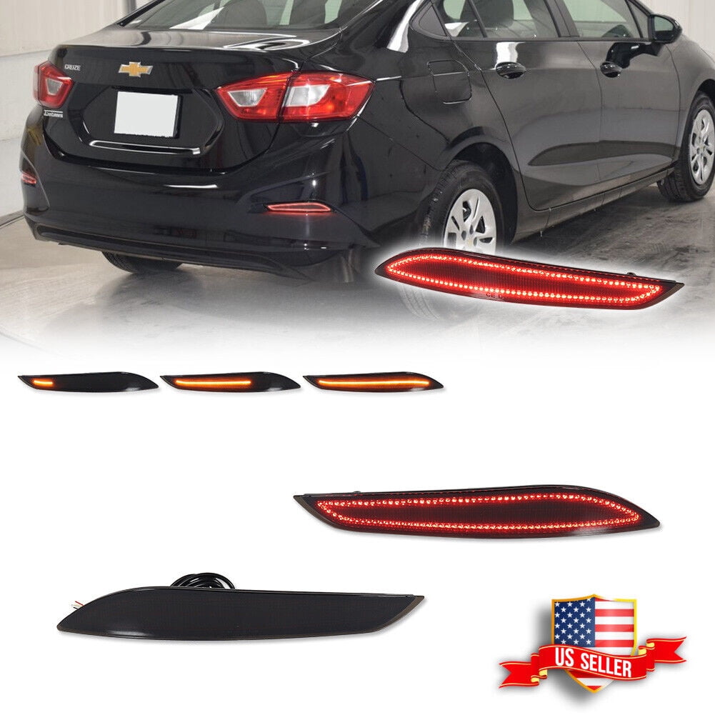 GTINTHEBOX For 2016-2019 Chevrolet Cruze Smoke Rear Reflector ...
