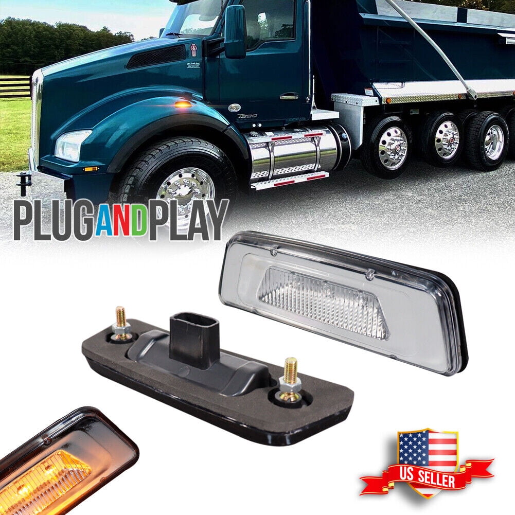 GTINTHEBOX For Kenworth T680 Peterbilt 567 Clear Amber LED Indicator ...