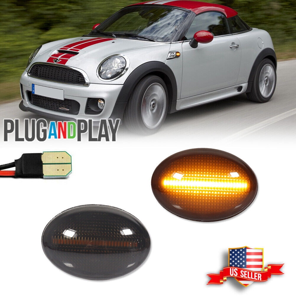 GTINTHEBOX For MINI Cooper R55 R56 R57 R58 R59 Smoked Amber LED Fender ...