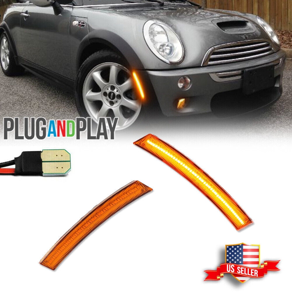 GTINTHEBOX For Mini Cooper R50 R52 R53 2002-2008 Amber Lens LED Front ...