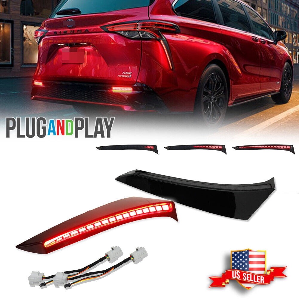 GTINTHEBOX For Toyota Sienna 2021-2023 LED Rear Bumper Smoked Tail ...